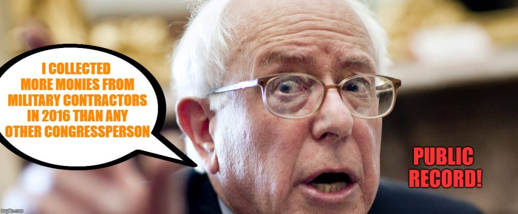 Bernie loves and funds the MIC - Bernadict Sanders